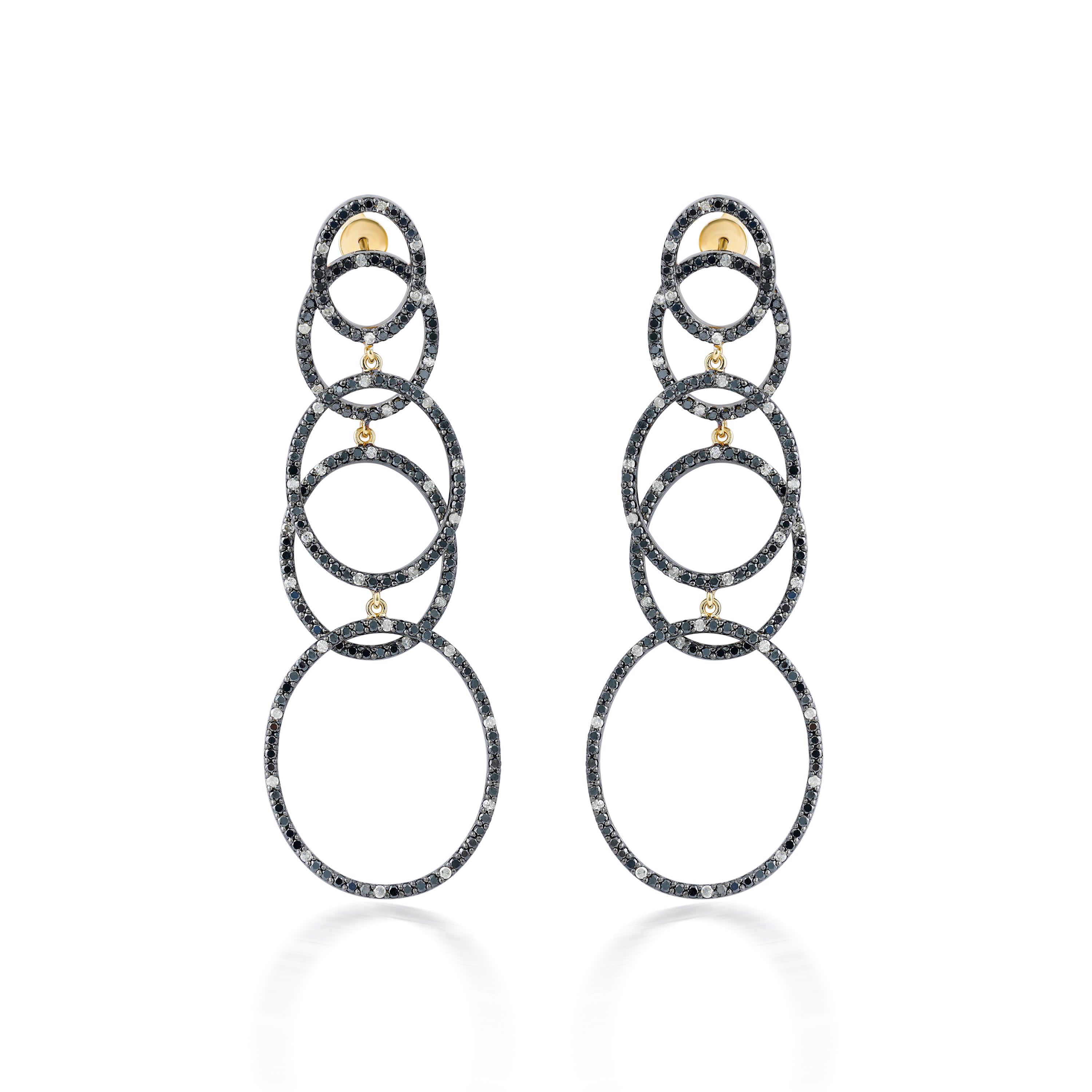 Victorian Black Diamond Earrings – Statement Circle Drops – VerveJewels