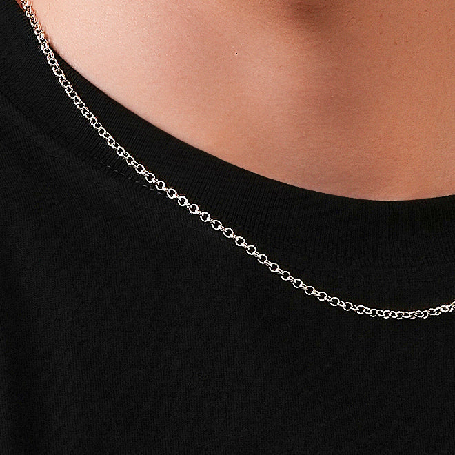 Rolo Chain Necklace 925 Sterling Silver 2.5mm - Men's – VerveJewels